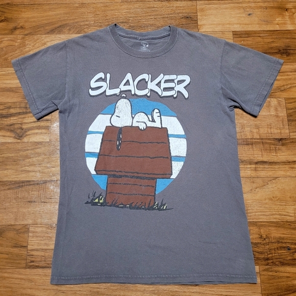 Peanuts | Shirts | Peanuts Snoopy Slacker Tshirt Sz S | Poshmark